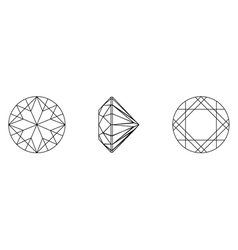 Diamond gemstone wire frames Royalty Free Vector Image