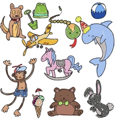Hand-drawn wild animals collection Royalty Free Vector Image