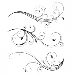 Green swash ornamental with leaf Royalty Free Vector Image