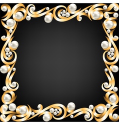 Symmetrical gold frame scroll Royalty Free Vector Image