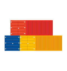 Yellow cargo container realistic metal Royalty Free Vector