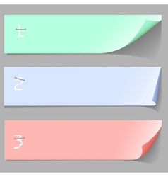 Three origami banners for design Royalty Free Vector Image