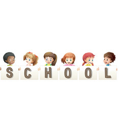 Word design for school subject mathematics Vector Image