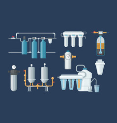 Realistic water filter infographic aqua Royalty Free Vector