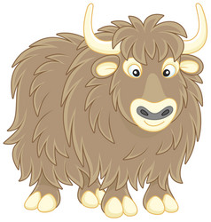 Colorful and outlined yak in a friendly pose Vector Image