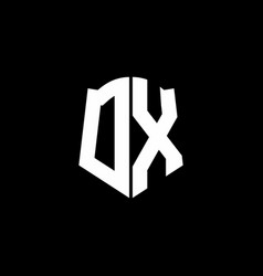 Dx logo monogram with shield shape design template
