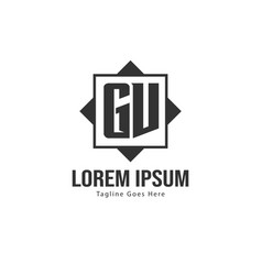 Initial gv logo template with modern frame Vector Image