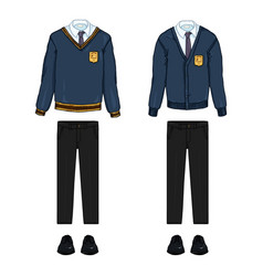 Sketch set school uniform clothes Royalty Free Vector Image