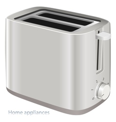 Red toaster with toasted bread for breakfast Vector Image