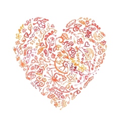 Watercolor heart of flowers Royalty Free Vector Image