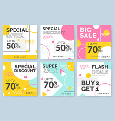 Abstract promotional sale flyer poster design Vector Image