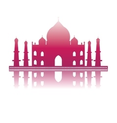 Taj mahal silhouette Royalty Free Vector Image