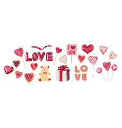Valentines day clip art collection Royalty Free Vector Image