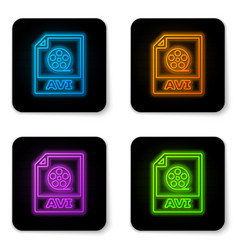 Glowing neon play video icon isolated on white Vector Image