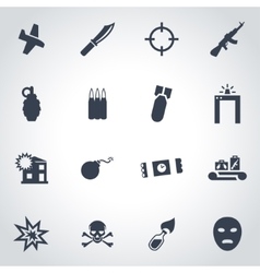 Black bomb icons set Royalty Free Vector Image