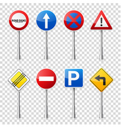Road board highway signs icons street signboard Vector Image