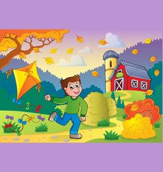 Autumn theme landscape 1 Royalty Free Vector Image