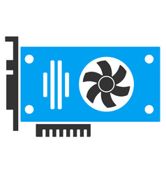 Video gpu card flat icon Royalty Free Vector Image