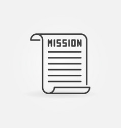Mission circular outline colored Royalty Free Vector Image