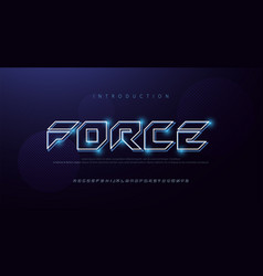 Technology abstract neon font and alphabet techno Vector Image