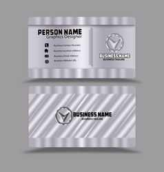 Silver black business card template psd Royalty Free Vector