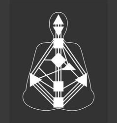 Design of meditating man with metatron background Vector Image