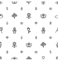 Floral icons pattern seamless white background Vector Image