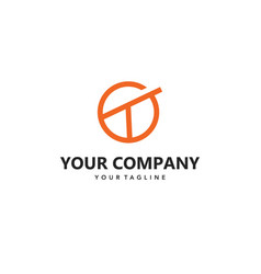 Letter t logo initial flat design temp Royalty Free Vector