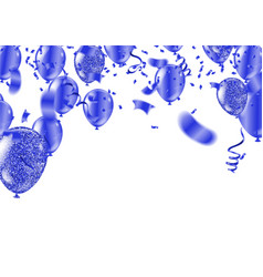 Congratulation border with golden balloons Vector Image