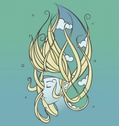 Mermaid in aquarium pop art Royalty Free Vector Image