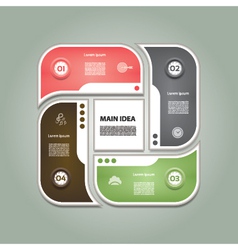 Cyclic diagram with four steps and icons Vector Image