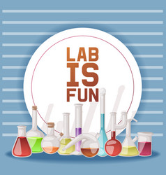 Laboratory symbols science and chemistry icons Vector Image