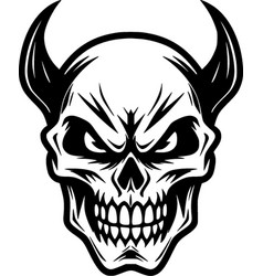 Angry skull with tuque drawing design black Vector Image