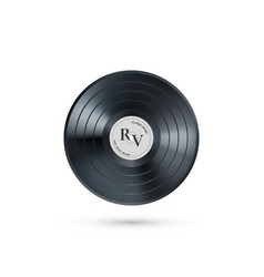 Black vinyl record disc flat concept Royalty Free Vector