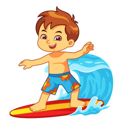 Happy boy walking with his dog Royalty Free Vector Image