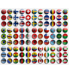 All european country flags icons circle shape Vector Image