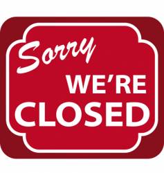 Closed cerrado sign in white and red Royalty Free Vector