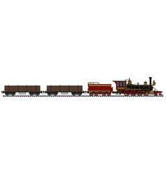 Old red american steam locomotive Royalty Free Vector Image
