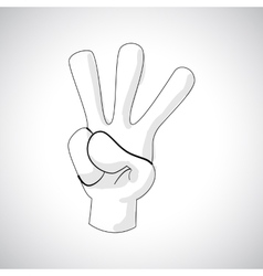 Human cartoon hand showing one finger Royalty Free Vector