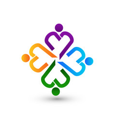 Loving heart symbol couple logo Royalty Free Vector Image