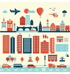 City elements isolated on white background urban Vector Image