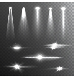 White beam lights spotlights scene Royalty Free Vector Image