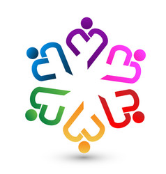 Loving heart symbol couple logo Royalty Free Vector Image