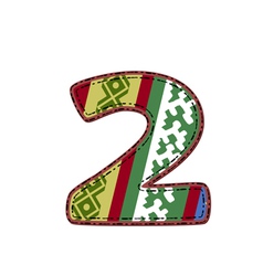 Flat number 2 isolated on white background Vector Image