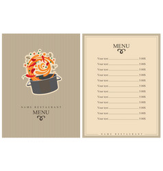 Restaurant lunch menu design template layout Vector Image