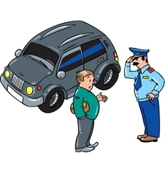 Cartoon policeman on street Royalty Free Vector Image