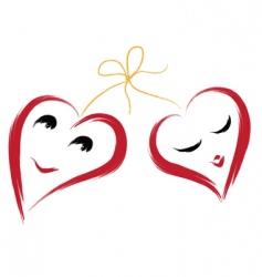 Two hearts with wings Royalty Free Vector Image