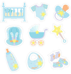 Set of baby sticker Royalty Free Vector Image - VectorStock