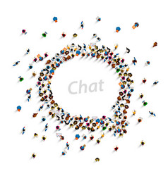People group chat icon frame Royalty Free Vector Image