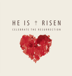 Crucified jesus christ in abstract red heart Vector Image